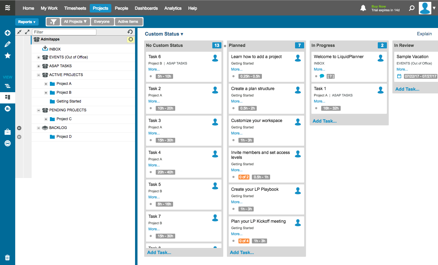 Liquidplanner CRM, Ликвидпланнер СРМ система: описание, обзор