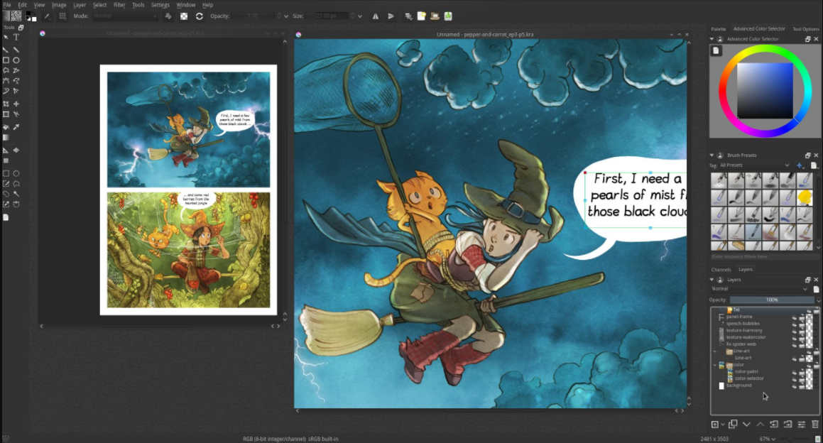 Krita — бесплатный редактор изображений для Windows, Linux, Mac OS