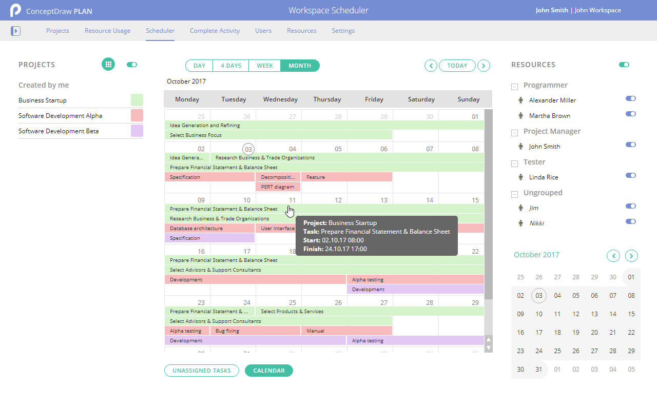 ConceptDraw PLAN: обзор, описание таск-менеджера концептдро план