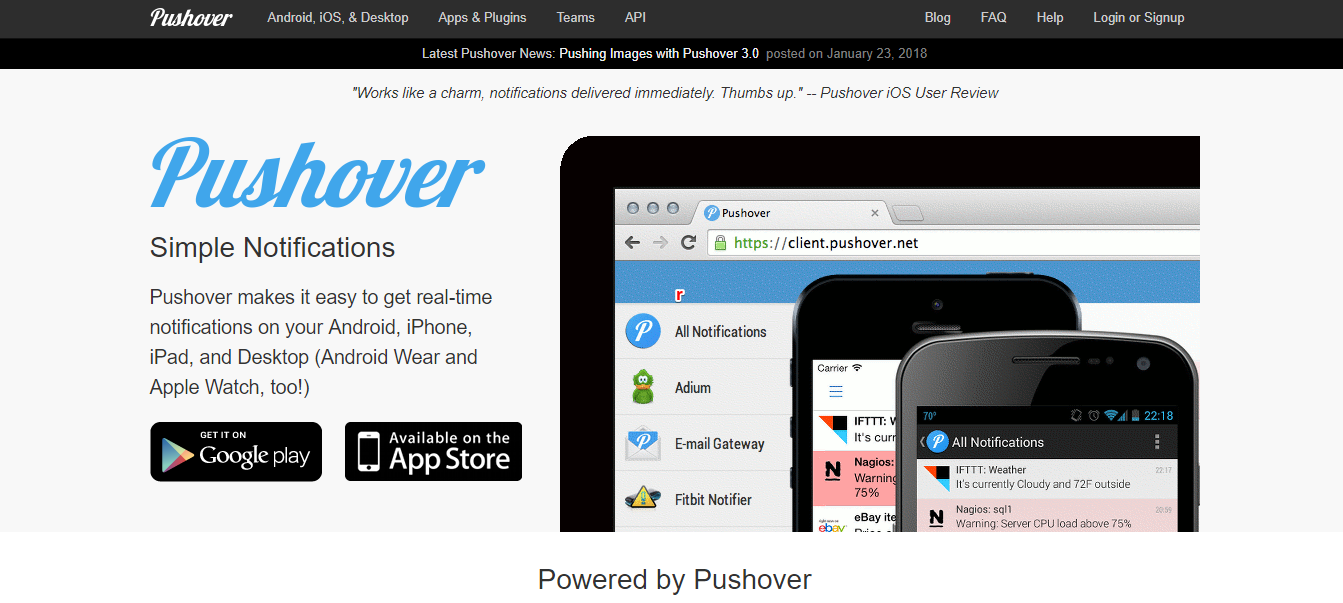 Pushover — сервис push уведомлений. Скачать Pushover | Coba.Tools