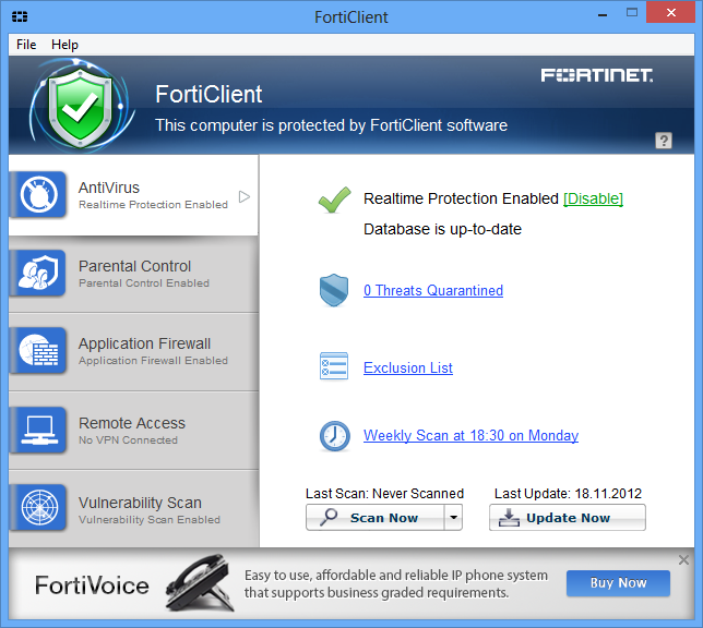 Forticlient —антивирусная программа для Windows. Скачать FortiClient ...